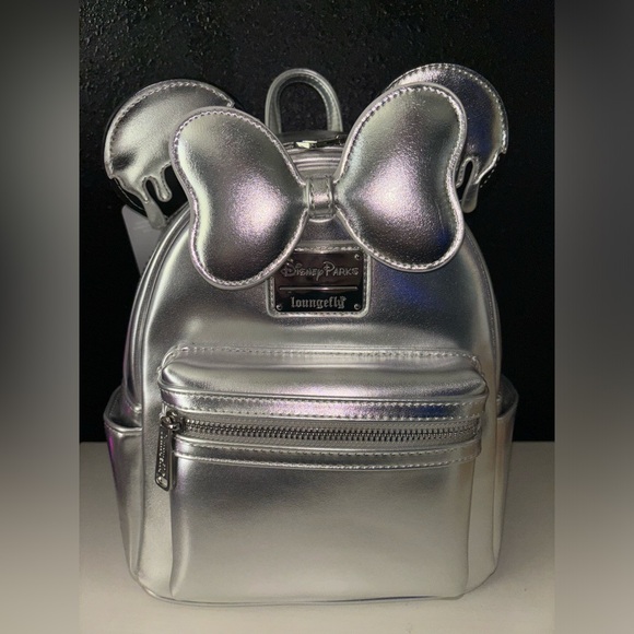 Loungefly | Bags | Walt Disney World Loungefly Disney 0 Silver Drip Mini Backpack Nwt Rare ...